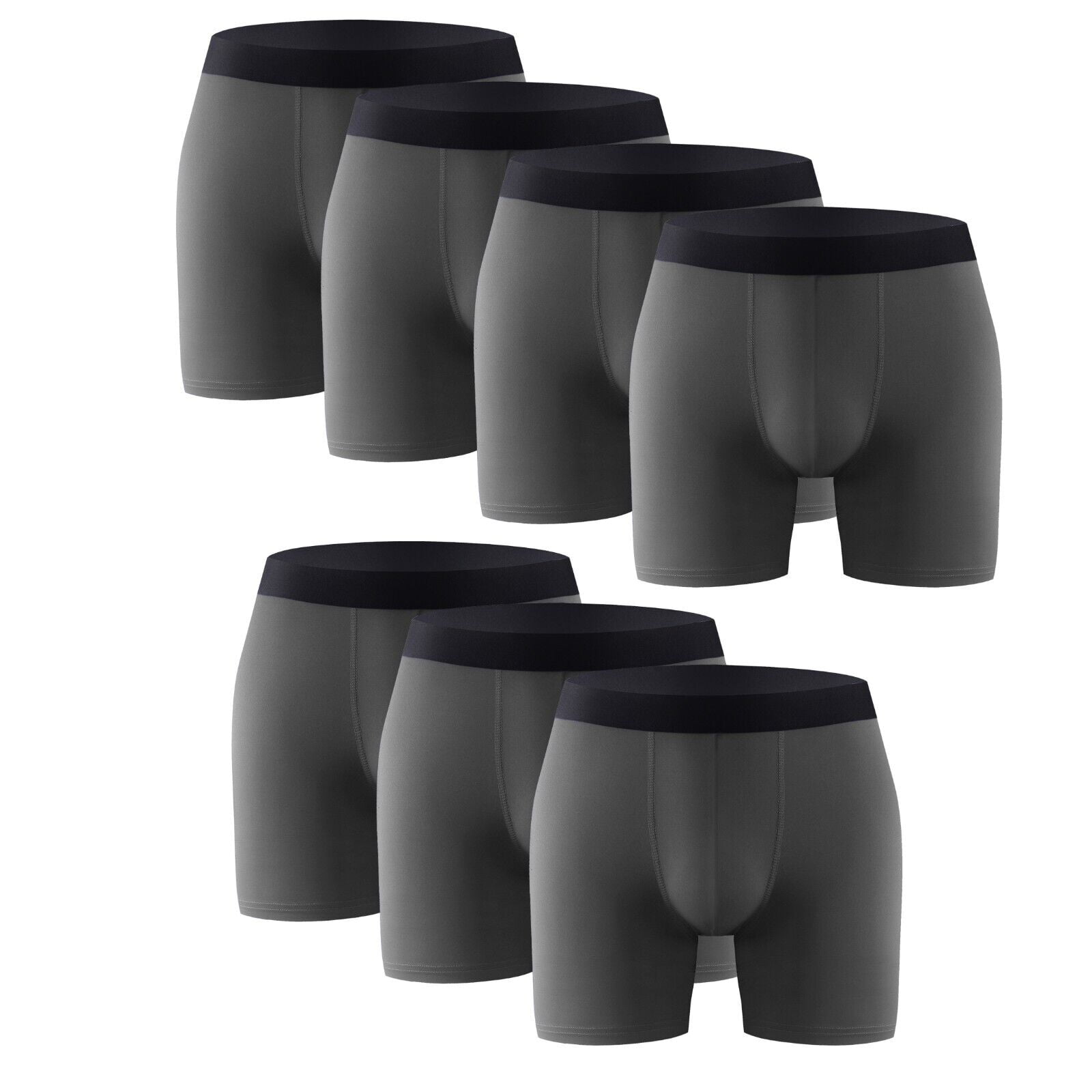7PK Mens Boxer Briefs Breathable Tagless Underwear Soft Comfort Flex ...