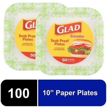 Glad Everyday 10 In. Green Square Paper Plates (50-Count) BBP0102 ...