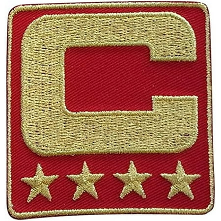 Red Captain C Patch (All Gold) Sewing On for Jersey Football, Baseball ...