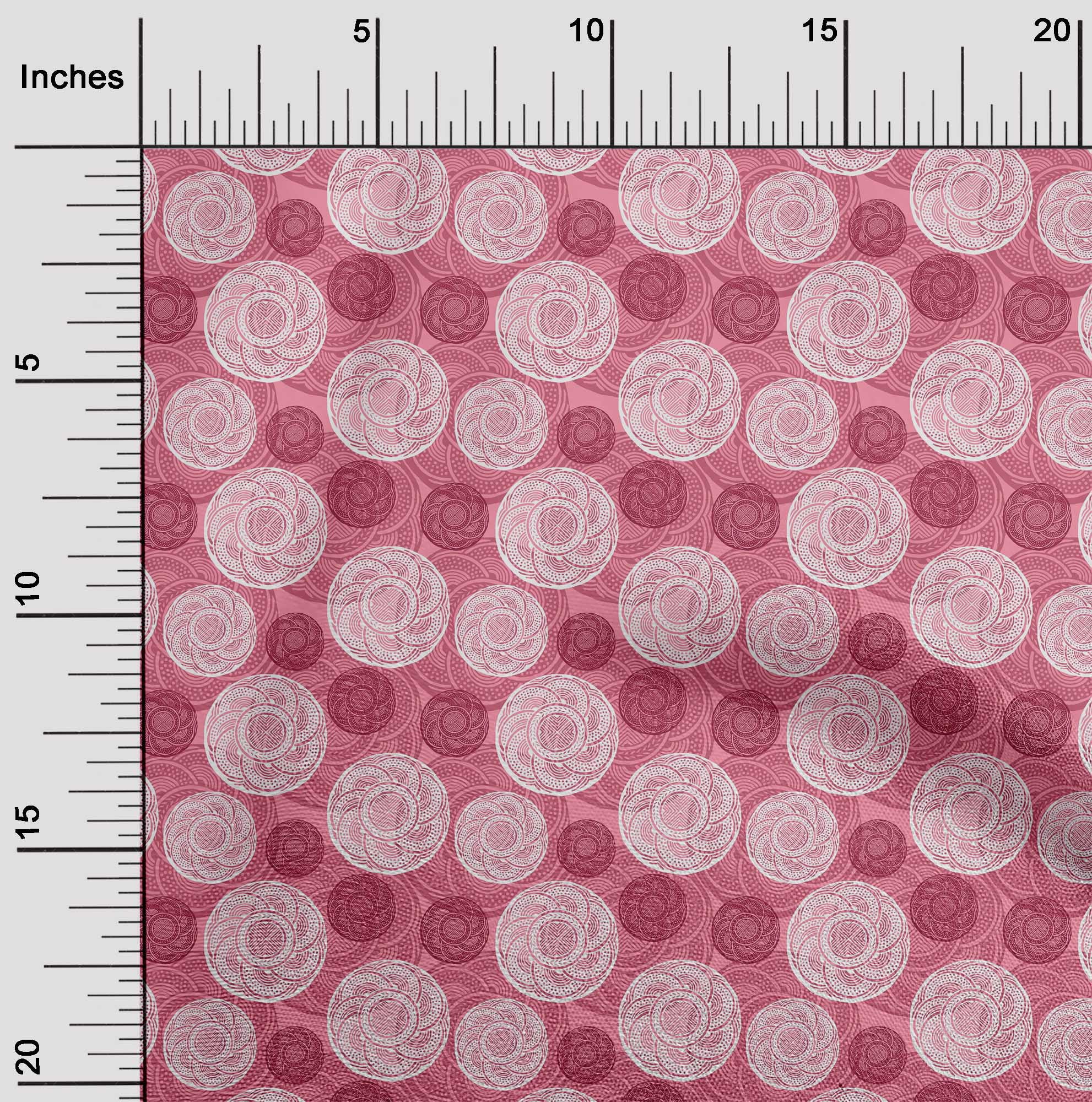 oneOone Cotton Poplin Fabric Circle Block Print Fabric By Yard 42 Inch ...