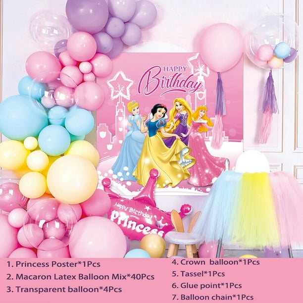 Disney Princess-Set de decoración para fiesta de cumpleaños, suministros para fiestas, platos de ...