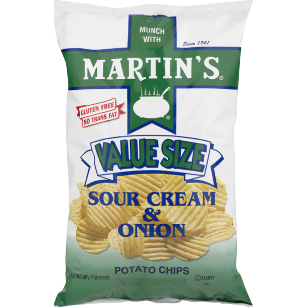 Martin's Sour Cream & Onion Potato Chips, 3-Pack 14 Ounce Value Size ...