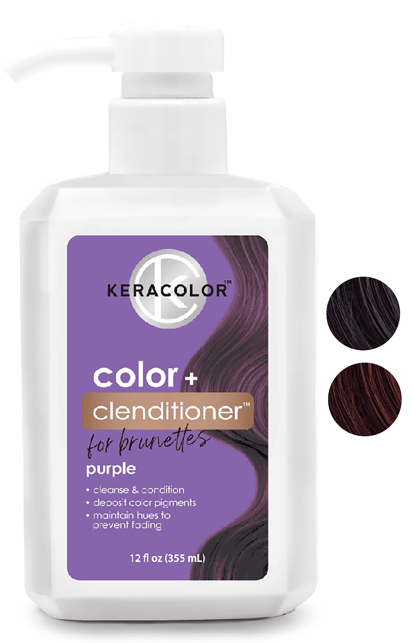 Keracolor Clenditioner for Brunettes Hair Dye, Purple, 12 fl oz ...