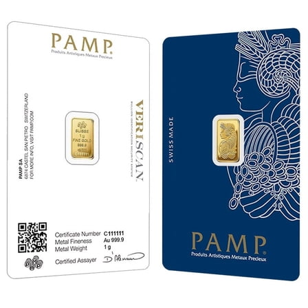 PAMP, 5 Gram Gold Bar, Lady Fortuna Design, .9999 Fine, Veriscan, New ...