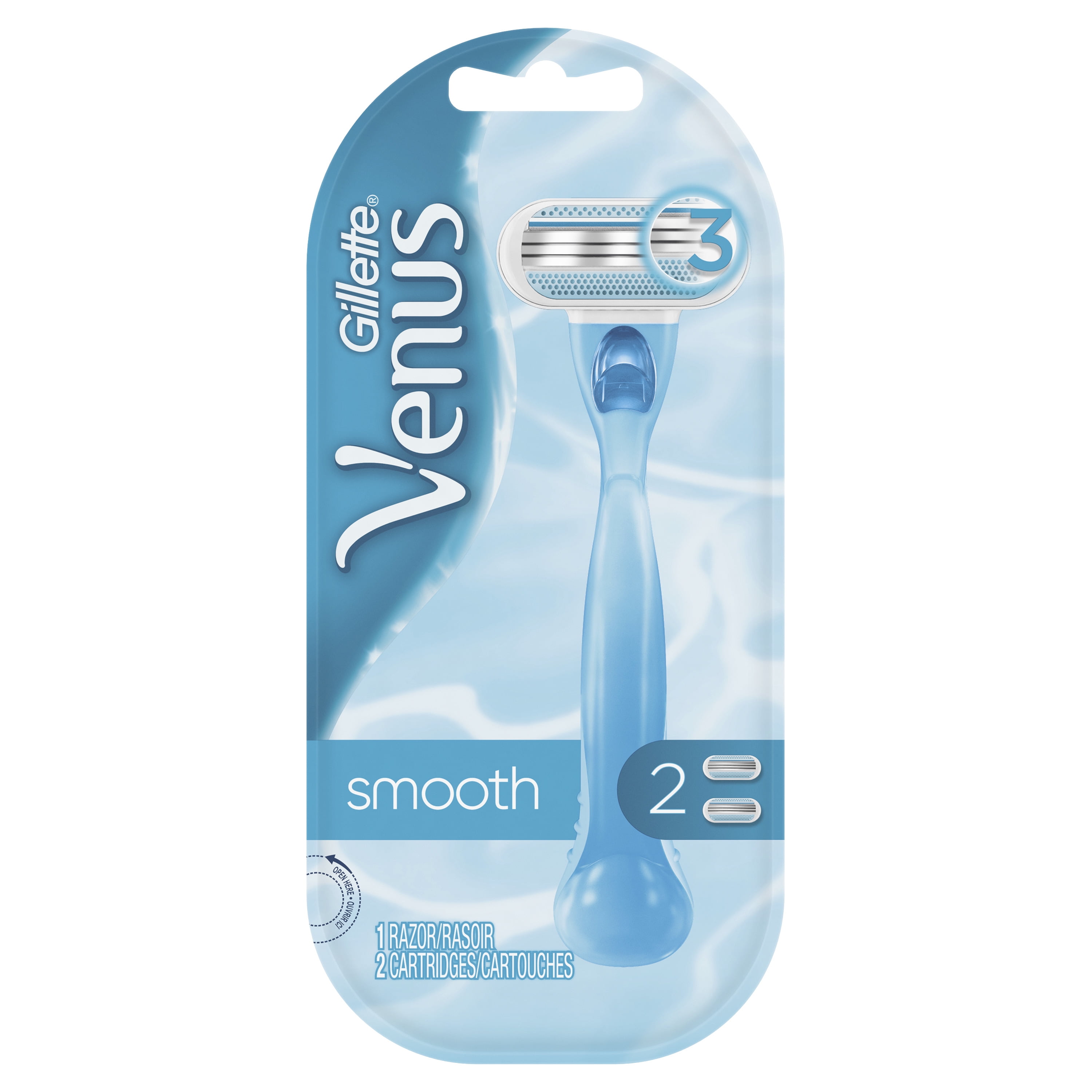 Gillette Venus Smooth Women's Razor Handle and 2 Blade Refills ...