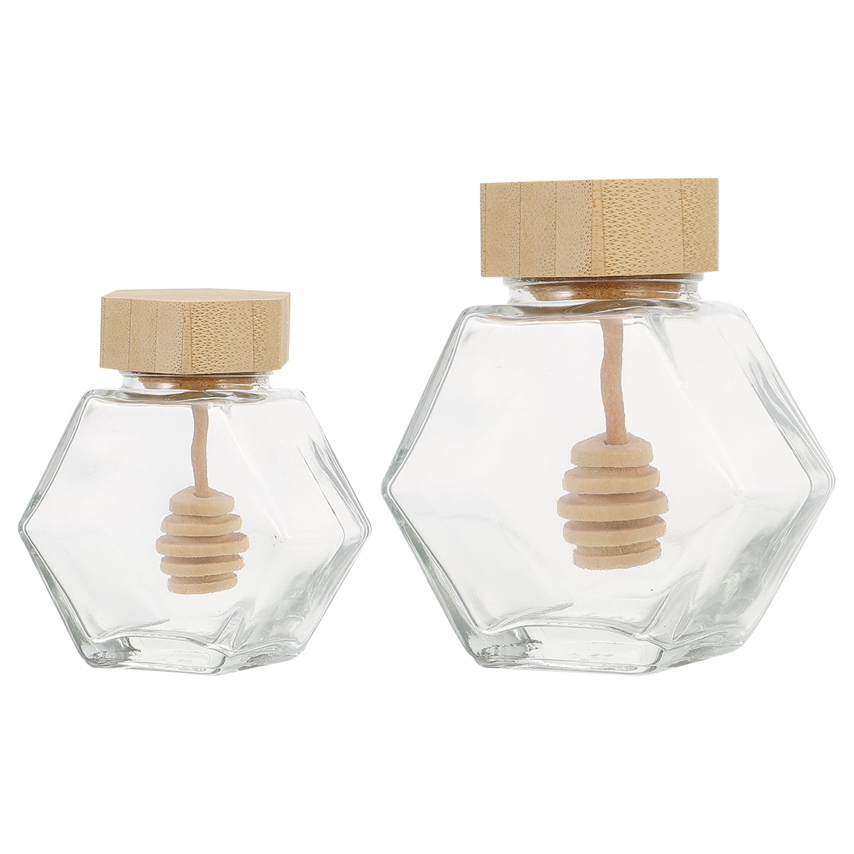 Click here for Cimaxic Clear Honey Pot With Wooden Lid For Storag... prices