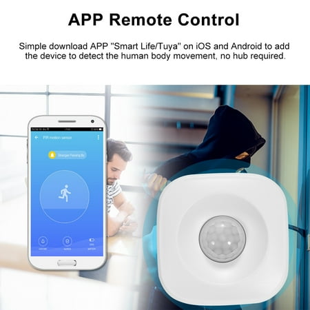 WIFI PIR Motion Sensor Wireless Passive Infrared Detector Burglar Alarm ...