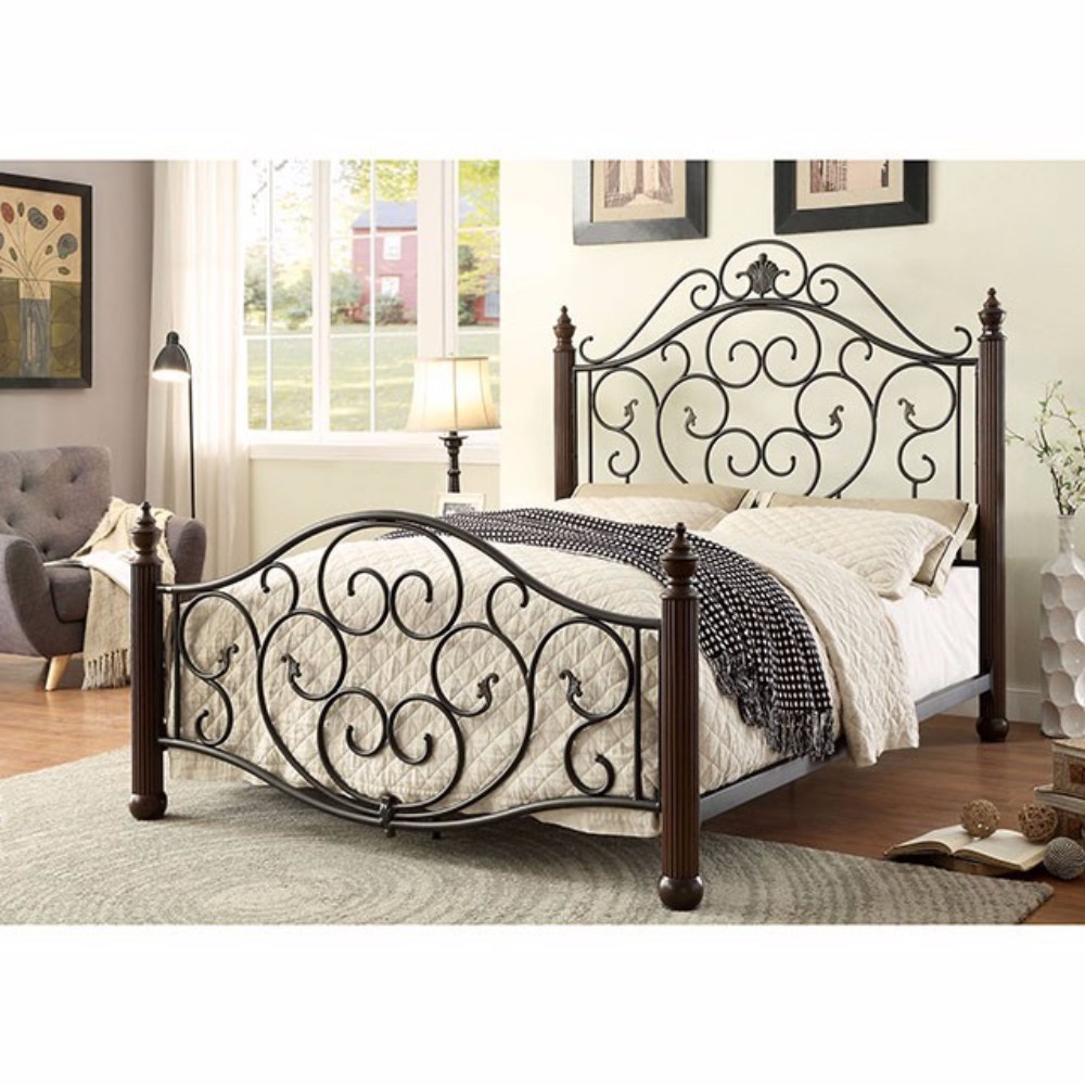 Metal Eastern King Size Bed With Headboard Footboard Black Walmart