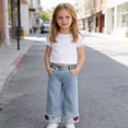 AINIYS Kids Girls Pants 3-15 Years Denim Pants Heart Design Fashionable ...