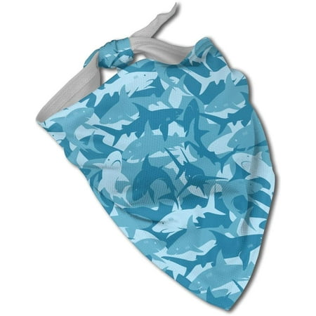 Blue Sharks Danger Shark Dog Bandana Funny Pet Triangle Bibs Dog Scarf ...