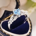 AEXTO 925 Sterling Silver Engagement Ring for Women Heart Gemstone ...
