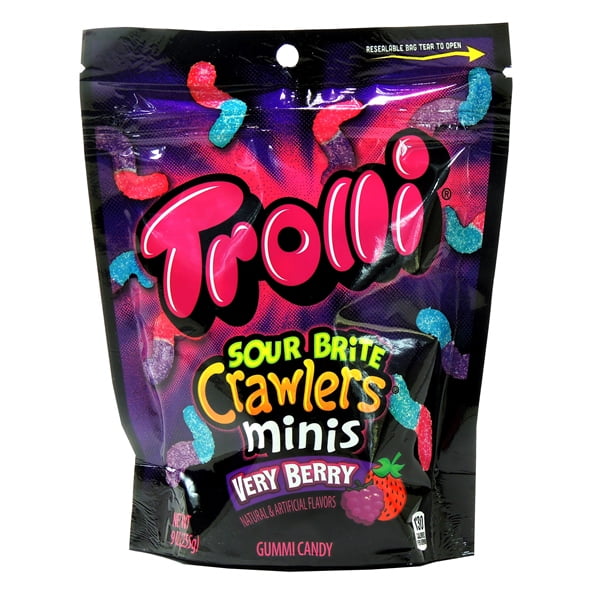Trolli Mini Sour Brite Crawler Very Berry - Pouch 9 oz - Walmart.com