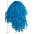 Blue Fluffy Cosplay Hair Wigs - Synthetic Curly Waves with Buckled Mesh ...