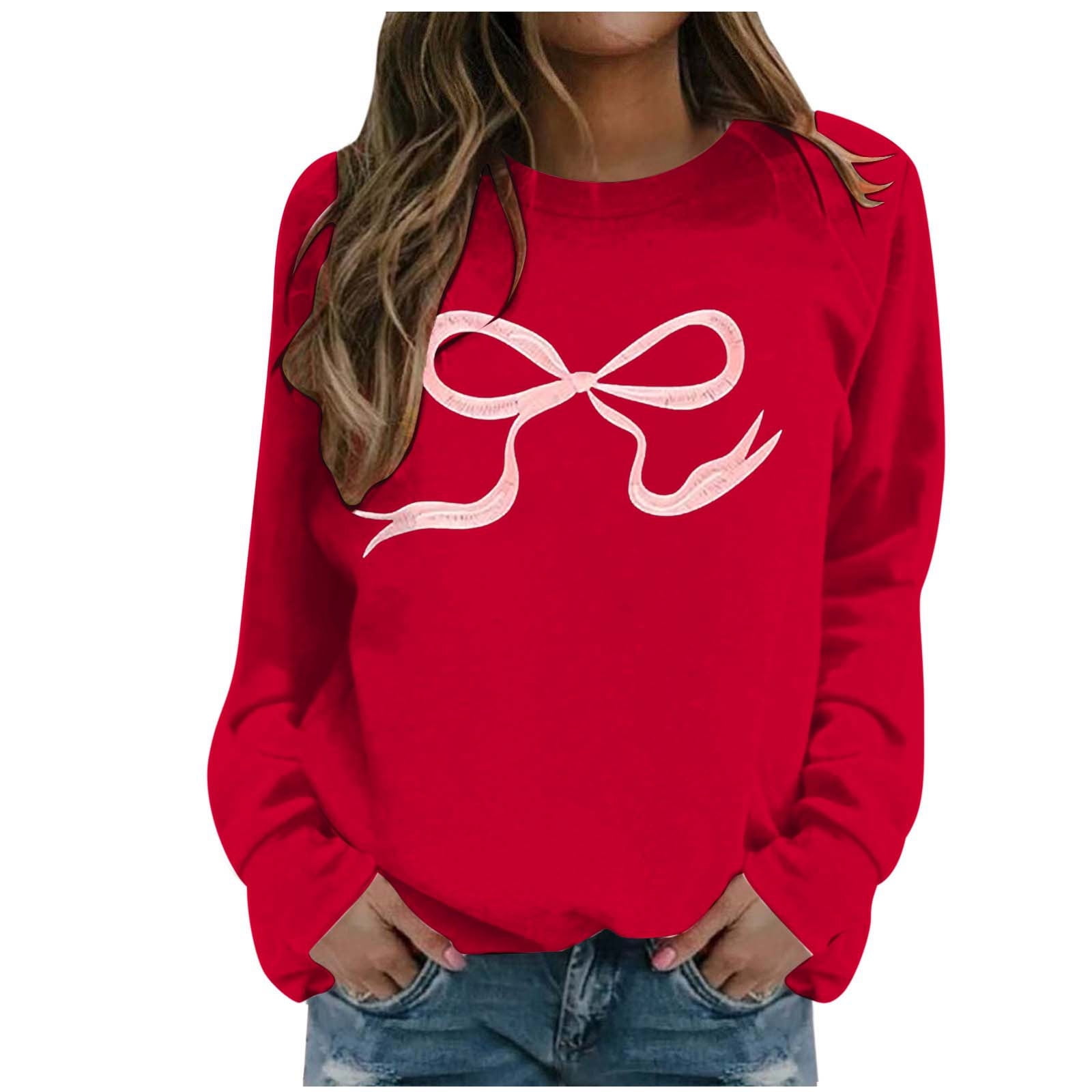 Click here for Zhangmingg Womens Round Neck Bow Pattern Pullover... prices