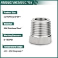 MKEUDQ-5PCS 304 Stainless Steel Reducer Hex Bushing, 1/2" NPT Male x 3/ ...