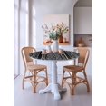 Black and White Geometric Round Fitted Tablecloth with Elastic Edge ...