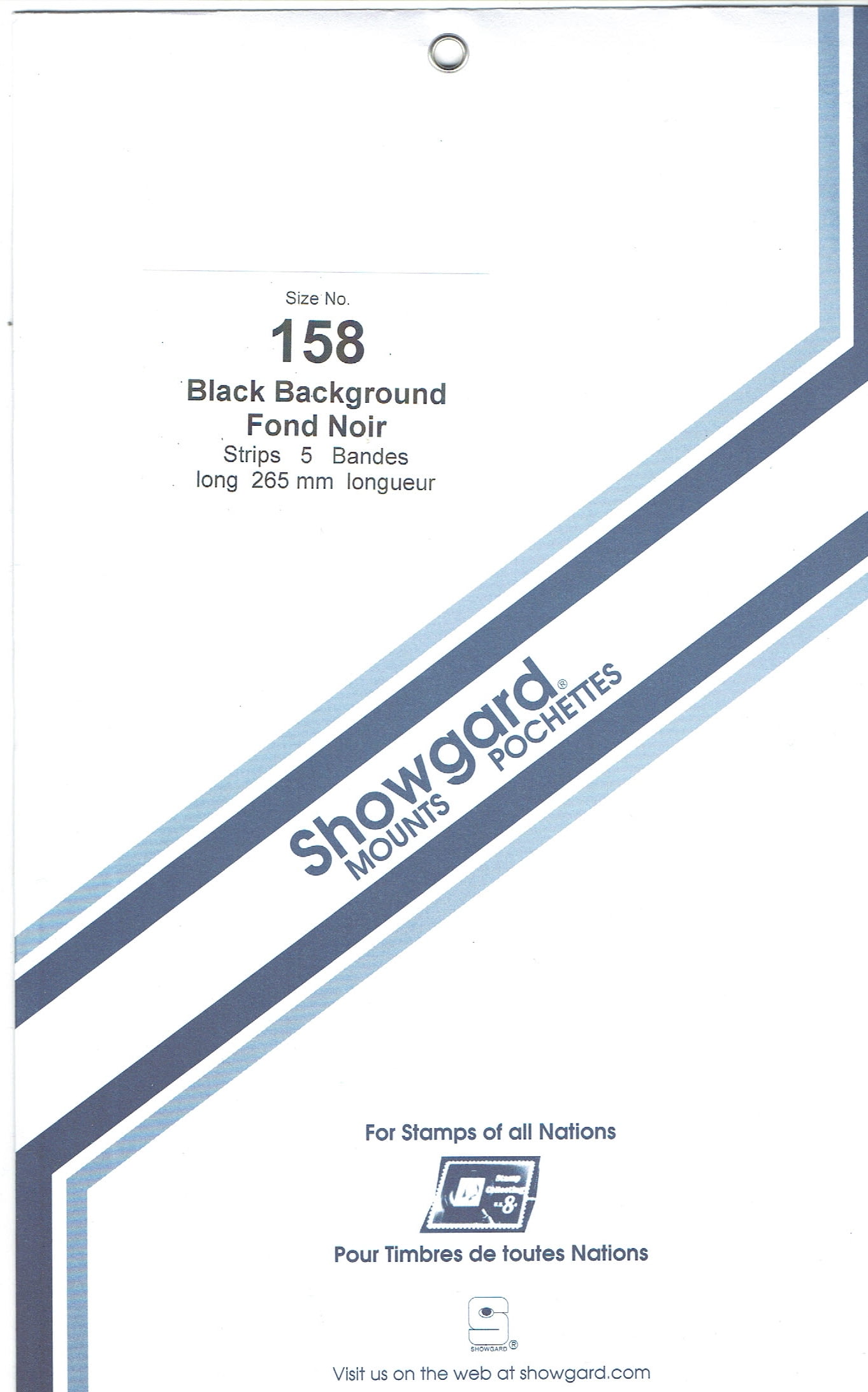 Showgard Stamp Mounts Size 158 Strip Black - Walmart.com