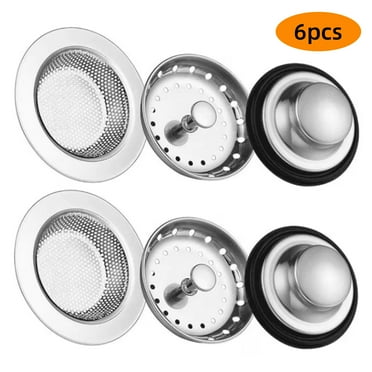 LiJingR 3PC Gold Sink Drain Strainers Stainless Steel Anti-Clogging Wide Rim Modern Kitchen ...