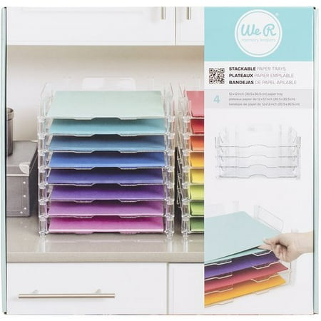 Stackable Acrylic Paper Trays, 12" x 12", 4pk, Clear - Walmart.com