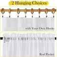 Bathroom Window Curtains, Rod Pocket Semi Sheer Linen Drapes Short ...
