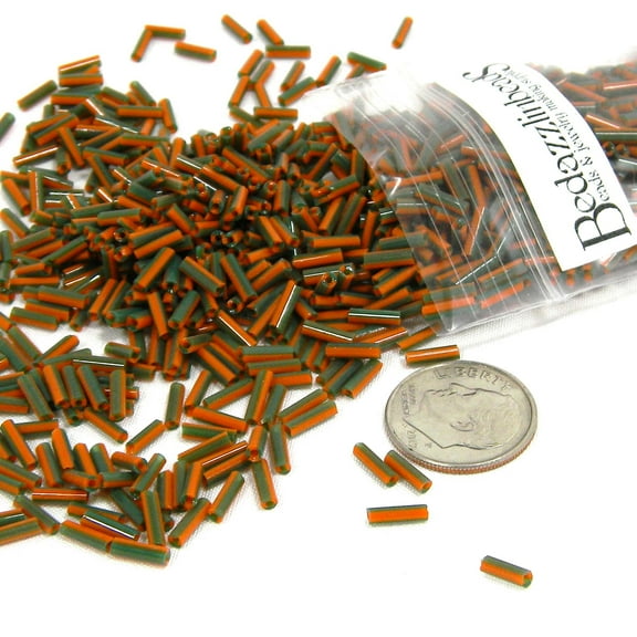 50 Grams of 1200 Bedazzlinbeads Economical 1/4 inch Long 6mm Glass Bugle Tube Seed Beads (Silver ...