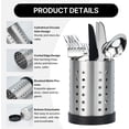 2-piece kitchen utensil rack with base, stainless steel spoon rack ...