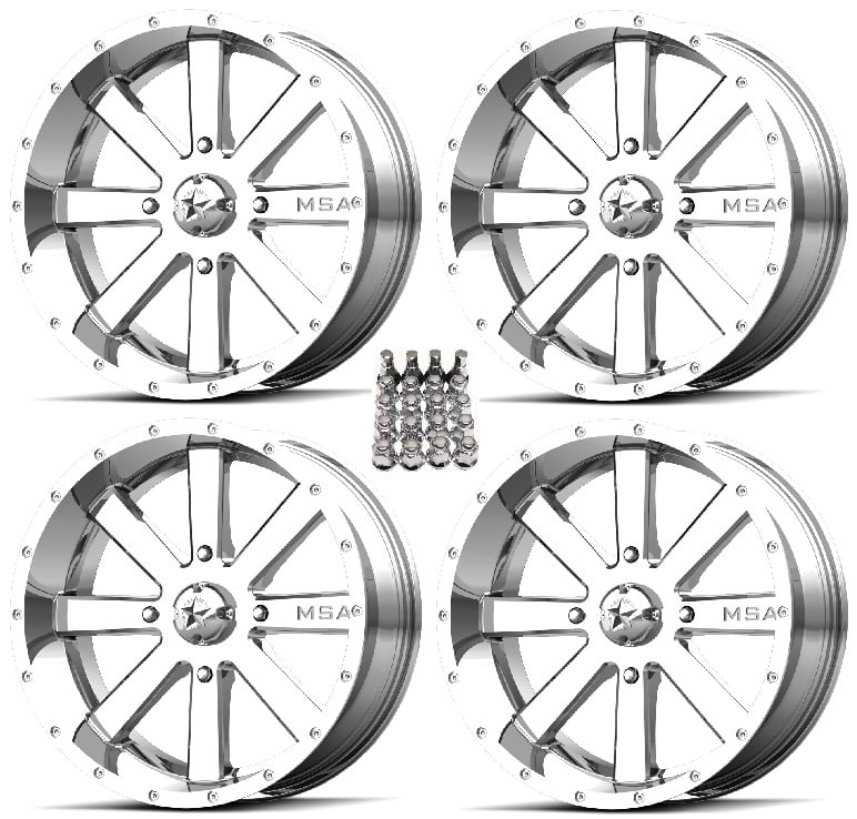 MSA M34 Flash ATV Wheels/Rims Chrome 18" Sportsman RZR Ranger - Walmart.com