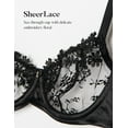 Wingslove Womens Sexy Lace Sheer Bra Demi Mesh Balconette See Through