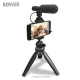 Bower HD Microphone Kit Cold Shoe Smartphone Mount with Two 1/4 Tripod ...