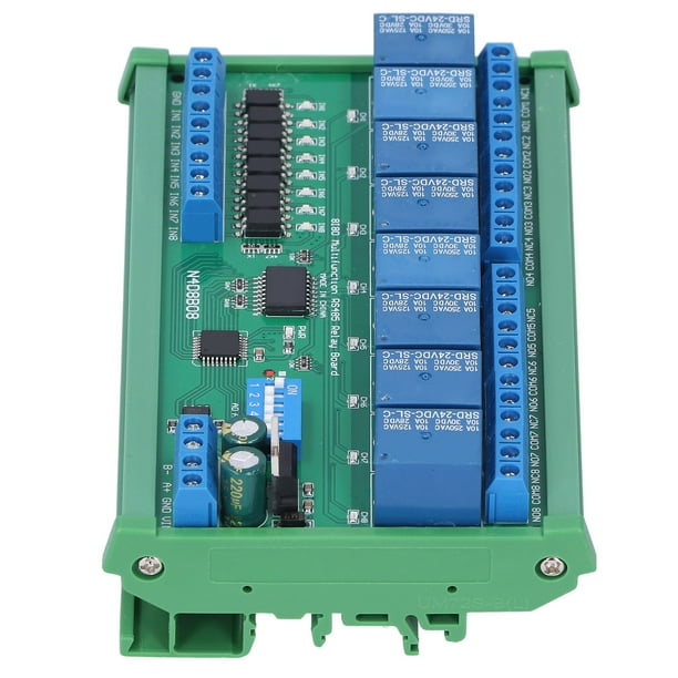 RS485 Relay Module, 8 Input 8 Output Low Power Consumption DIN35 Rail Board For 64 Devices In ...
