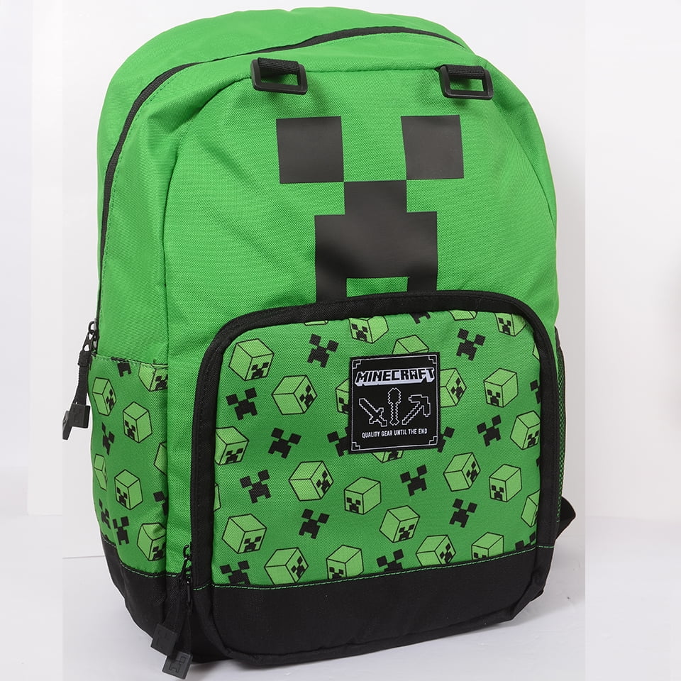 Minecraft Surprise Creeper Tier 2 Full Size Backpack 17" Green Black ...