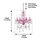 Gypsy Color Acrylic Crystal Chandelier, Pink 4 Light Ceiling Mount ...
