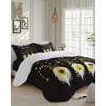 4 Piece Duvet Cover Set Full, Daisy Flower and Bee with Gnomes Soft ...