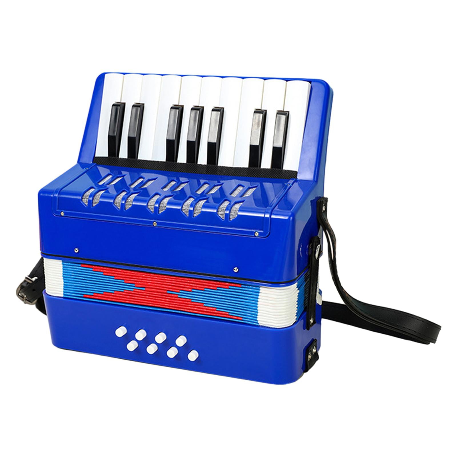 Acordeón de Piano de 17 Teclas y 8 Bajos Sunnimix Mini Acordeón Azul ...
