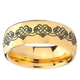 Celtic Knot Heart Dome Gold Plated Tungsten Men Ring 10MM - Walmart.com