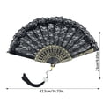 Blue Lace Hand Fan with Tassels Folding Paper Fan Summer Orchid Motif ...