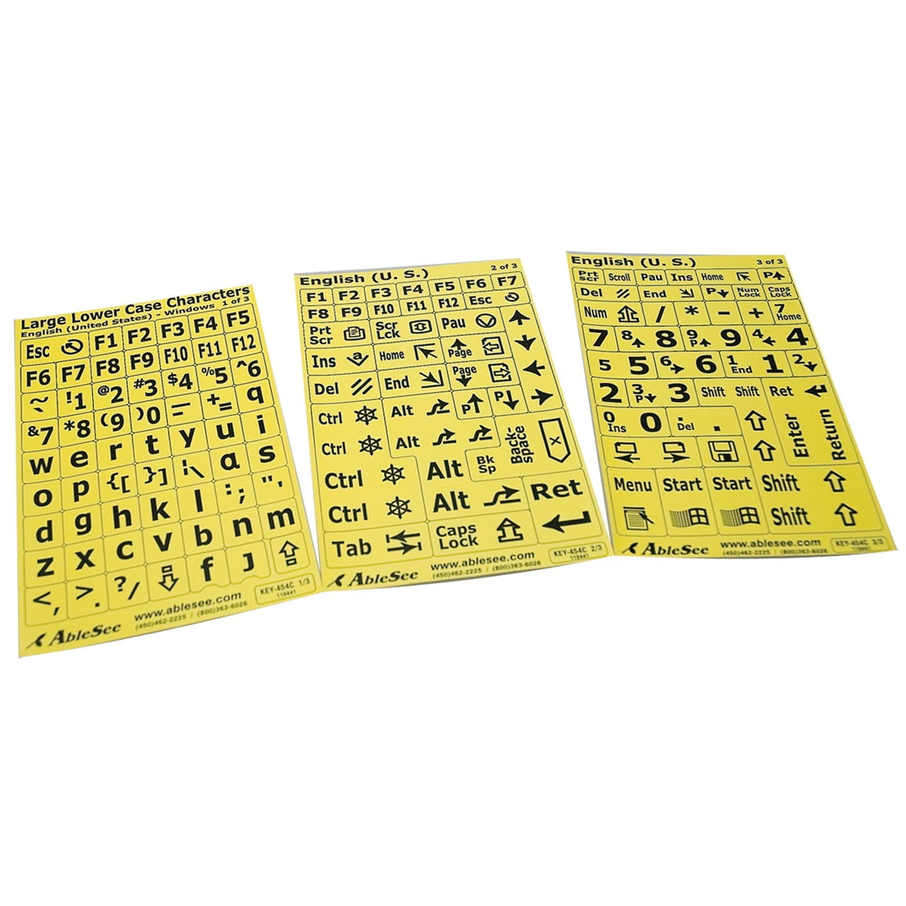 Keyboard Large Print Labels - Black on Yellow - Lower Case - Walmart.com