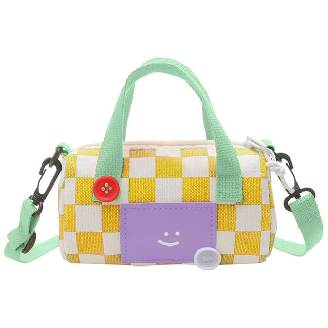 Checkerboard bucket satchel Western style canvas coin purse - Walmart.com