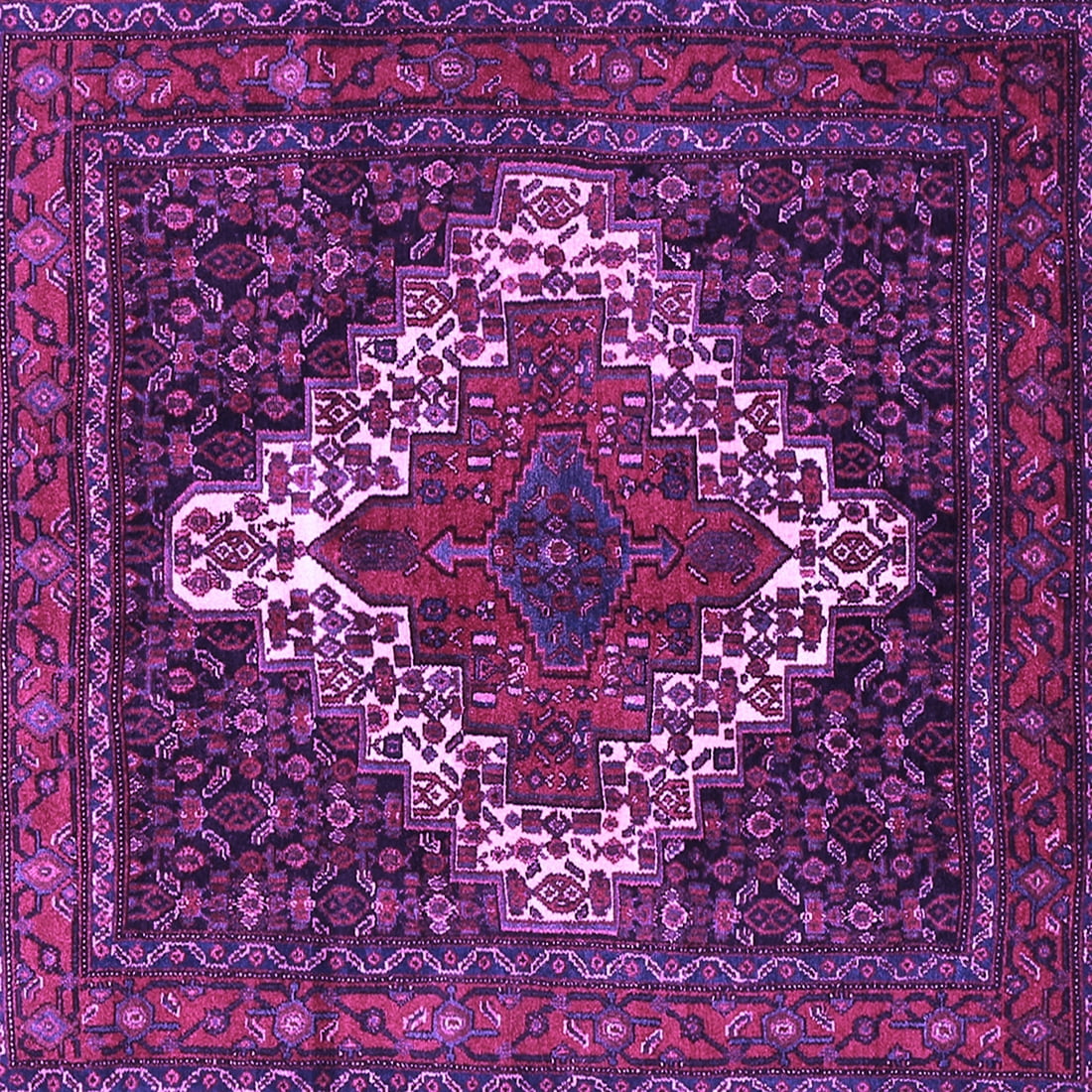 Ahgly Company Indoor Square Persian Purple Traditional Area Rugs, 7 ...