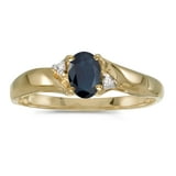 10k Yellow Gold Oval Sapphire And Diamond Ring - Walmart.com