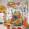 Bathroom Shower Curtain Thanksgiving Pumpkin Fall Orange Maple Tree ...