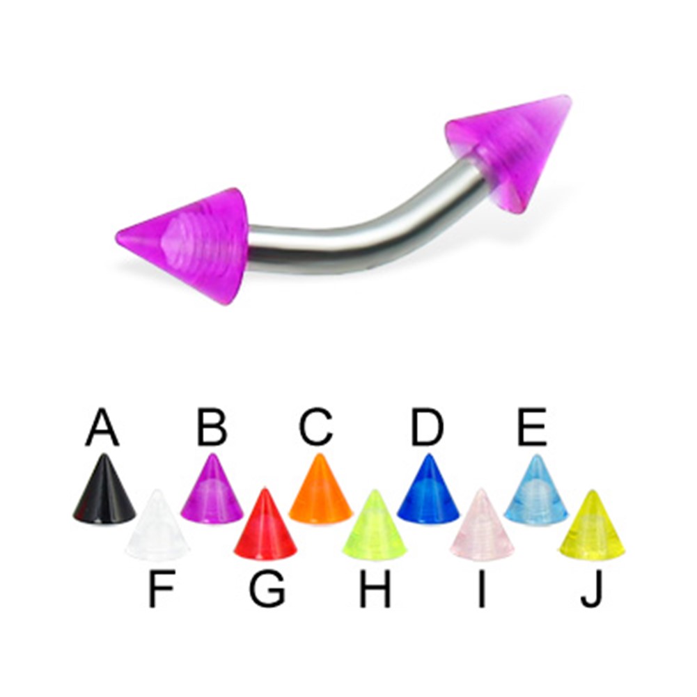 UV Cone Curved Barbell, 12 Ga,5/8" (16Mm) Long,Light Blue - E - Walmart.com