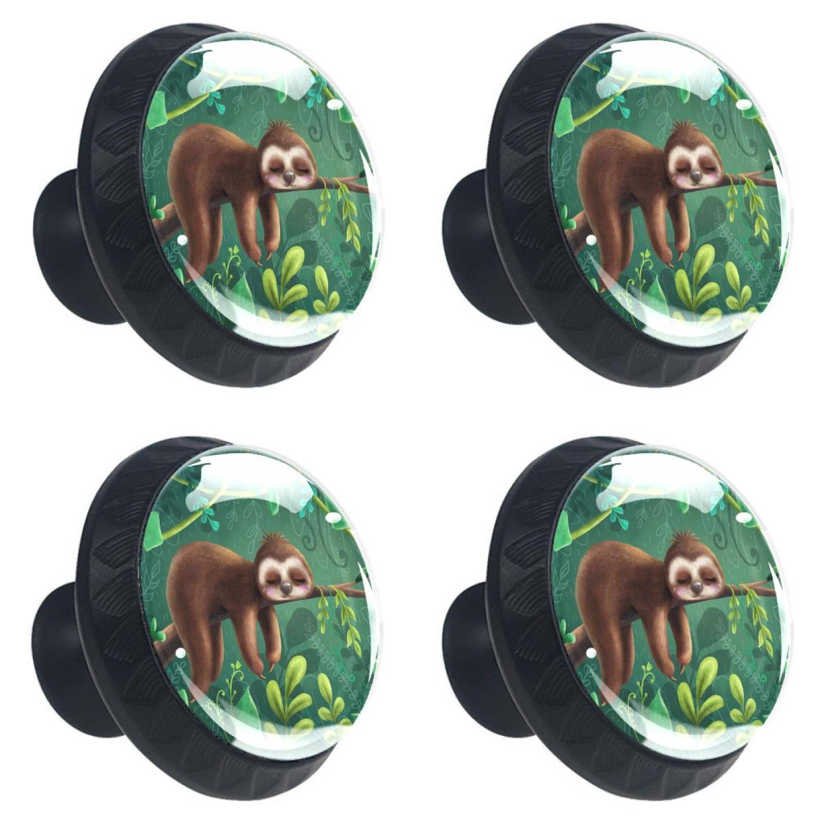4 Pcs Sloth Sleeping Forest Jungle Knobs for Kitchen Cabinet Cupboard ...