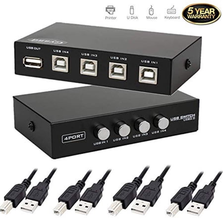 4 Ports USB 2.0 Manual Sharing Switch Switcher Adapter switch ;4 in-4 ...