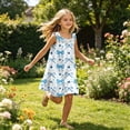 Big Girls Summer Dresses Floral Printed Tiered Ruffle Spaghetti Strap ...
