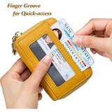 Imeetu RFID Credit Card Holder, Leather Women Card Case Wallet with Keychain Window, Peacock ...