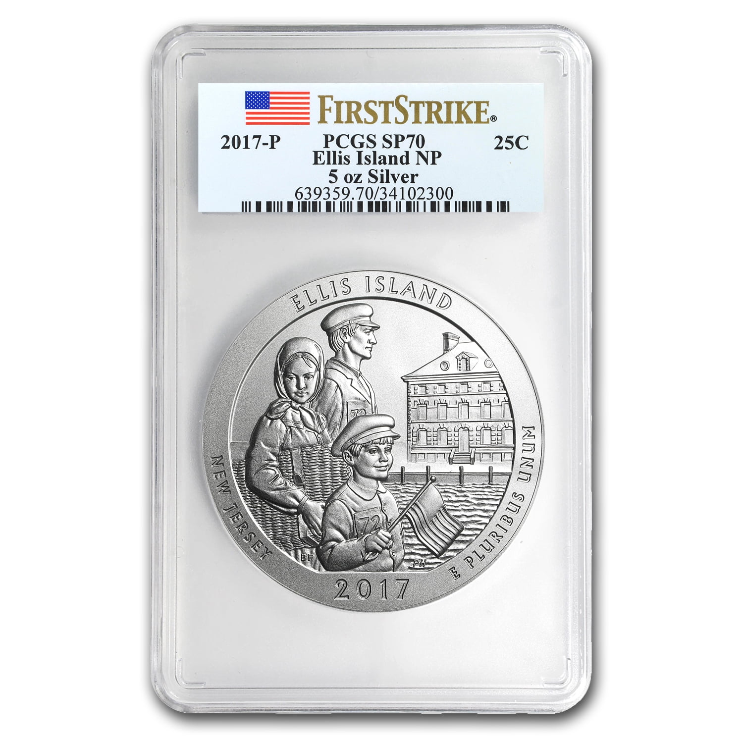 2017-P 5 oz Silver ATB Ellis Island SP-70 PCGS First Strike - Walmart.com