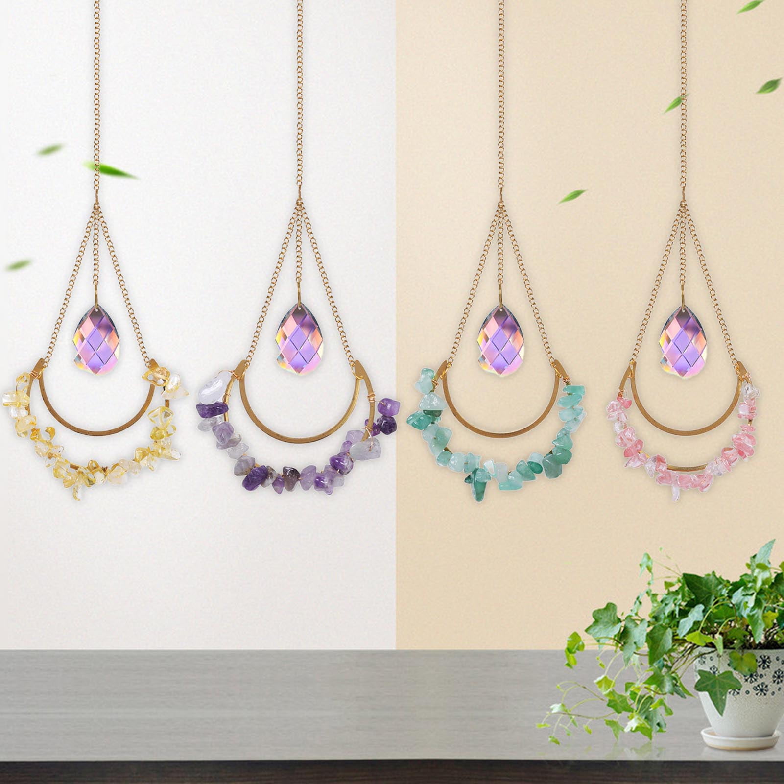 Travelwant Sun Catchers with Crystals, Window Crystal Prism Suncatcher ...