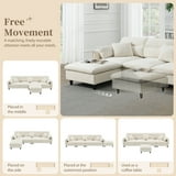 Modern Convertible Sectional Sofa, L-shaped Reversible Couch Set with Free Pillows, 5 Seat Cloud ...