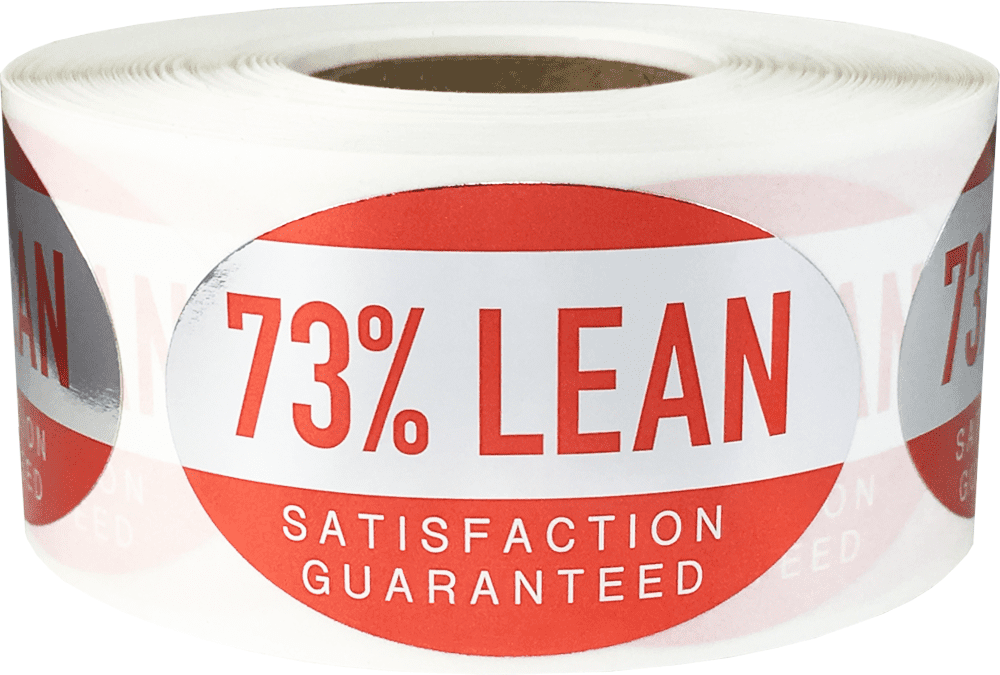 73% Lean Grocery Store Labels 1.25 x 2 Inch Ovals 500 Total Adhesive ...